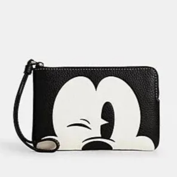 Coach | Bags | New Disney X Coach Wink Mickey Mouse Corner Zip Wristlet ...